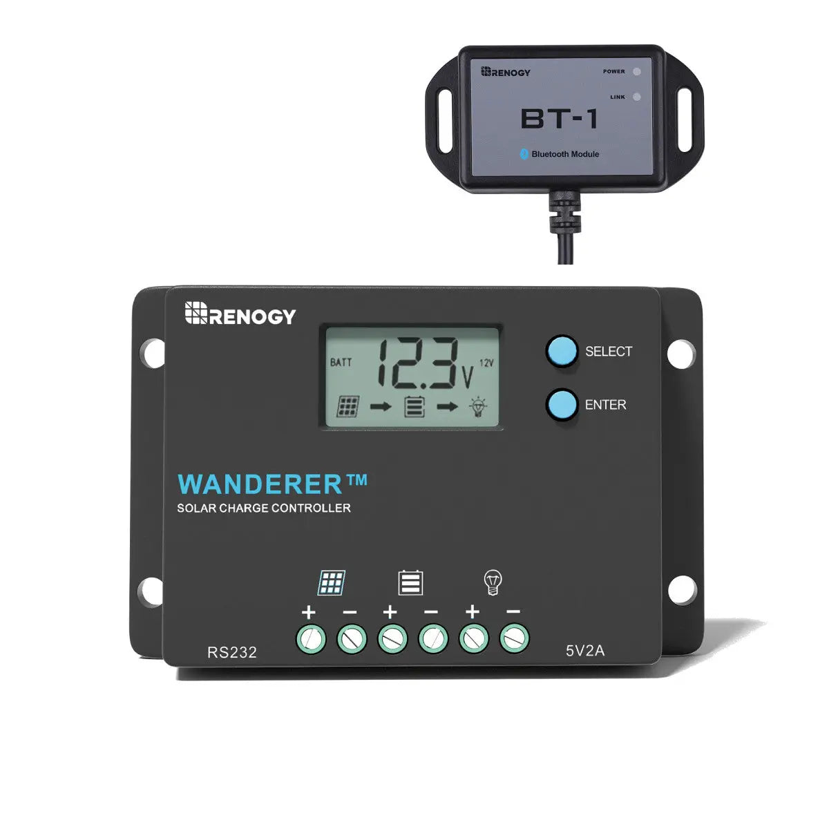 Wanderer 10A PWM Charge Controller with BT1 | Renogy | Renogy US